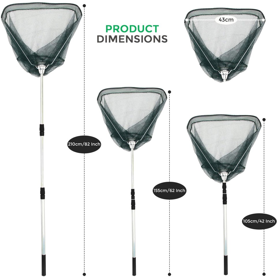 Aquarium Telescopic Fish Tank Net Extendable Handle Netting Pond Koi ...