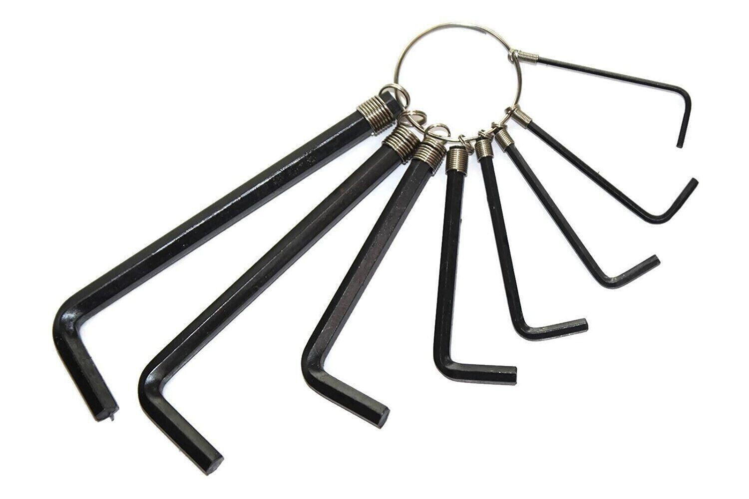 8pc Hex Key Set Metric Imperial Hexagon Allen Alan Wrench Keyring ...