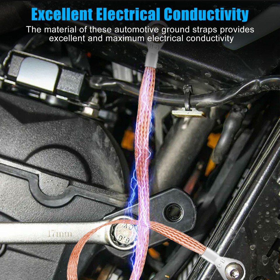 5× Universal Automotive Ground Strap Copper Car Truck Engine Ground ...