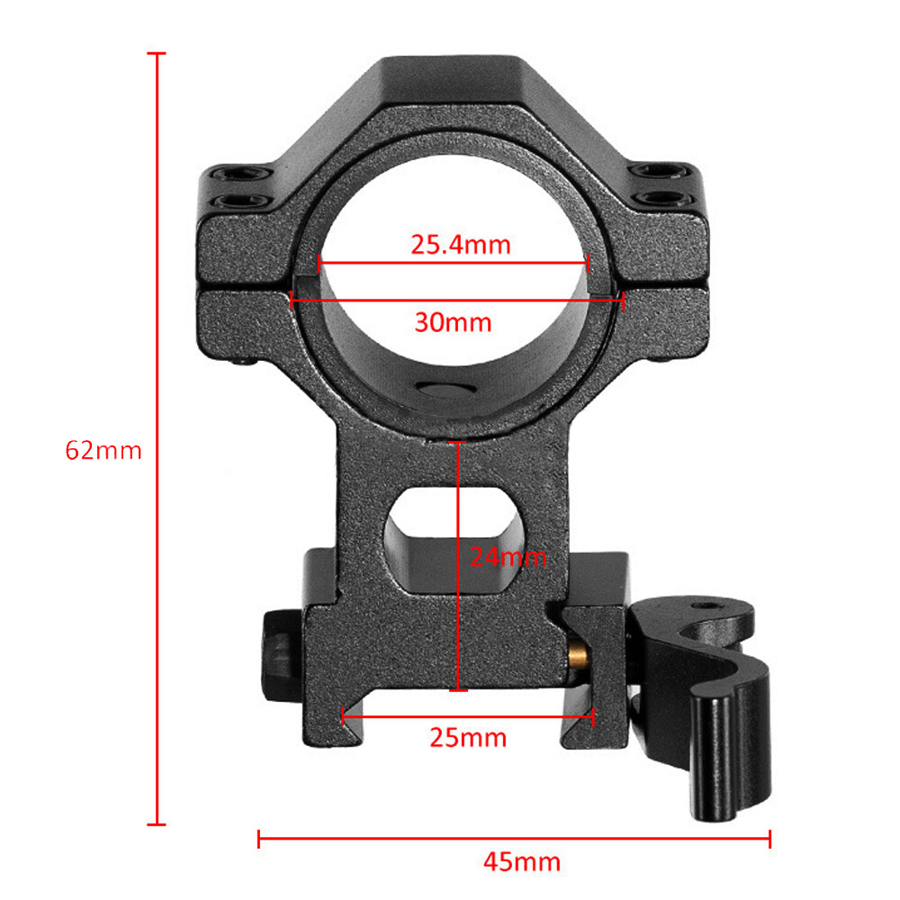 Quick Release 30mm/25.4mm 1" Scope Rings Mount for 20mm Picatinny Rail ...