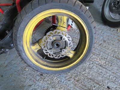 honda vtr 1000 firestorm 97-00 back wheel complete disc good tyre | eBay