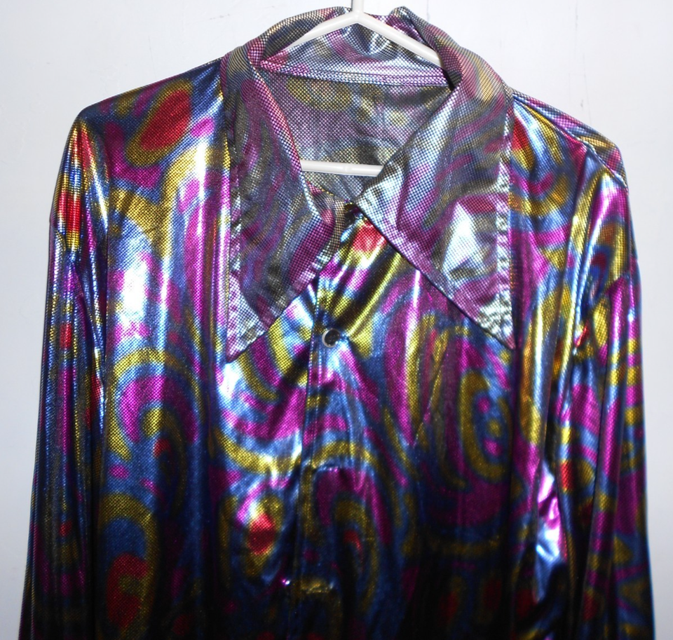 Forum Men Disco Shirt Costume One Size fits all Long Sleeve Disco ...