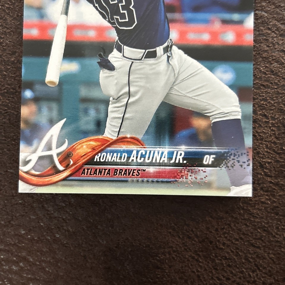 RONALD ACUNA JR. 2018 Topps Series 2 #698 Bat Down Variation SP Rookie ...