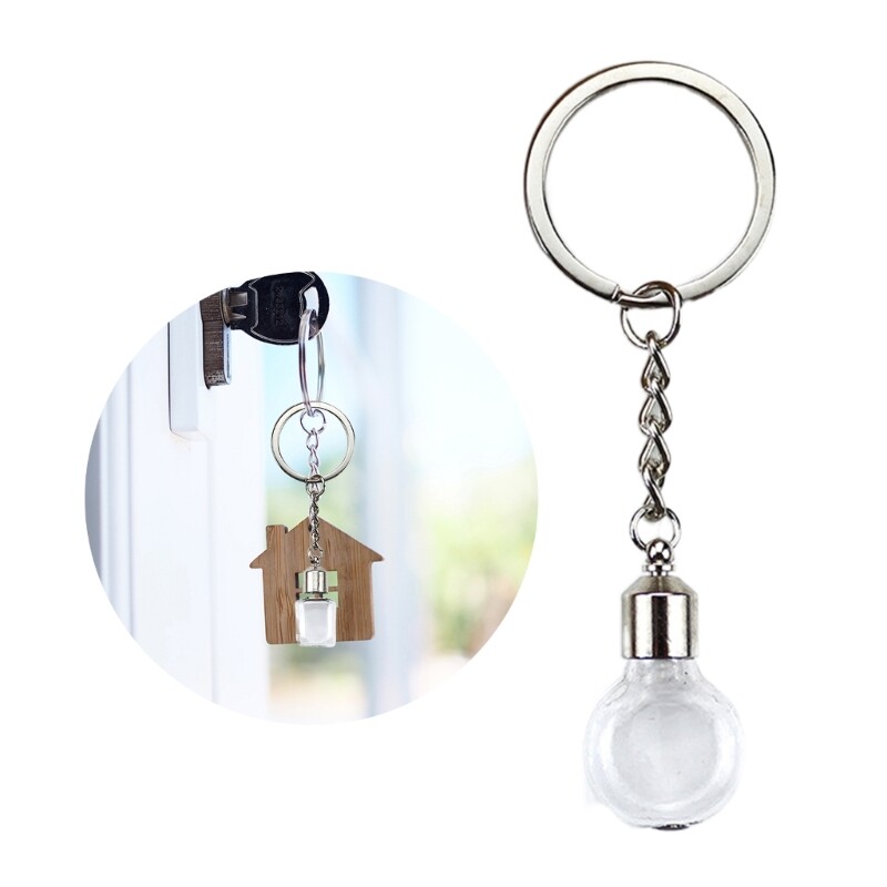 Glass Bottle Keychain Pendant Wishing Bottle Phone Lanyard Bag Charm ...