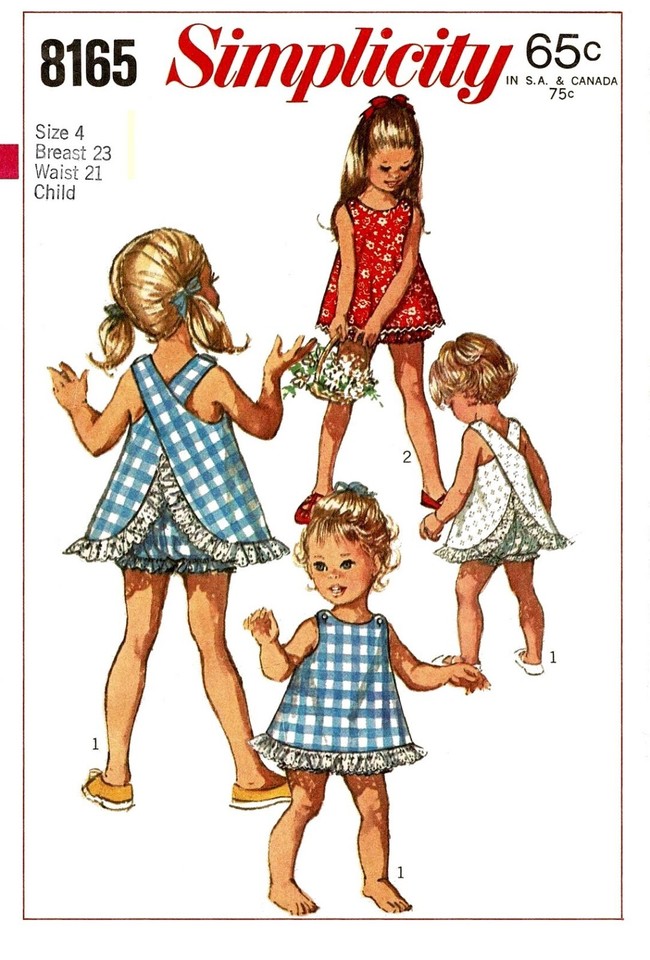 Girls Sleeveless TOP and BLOOMERS Child Simplicity 8165 Vtg 1969 Sewing ...