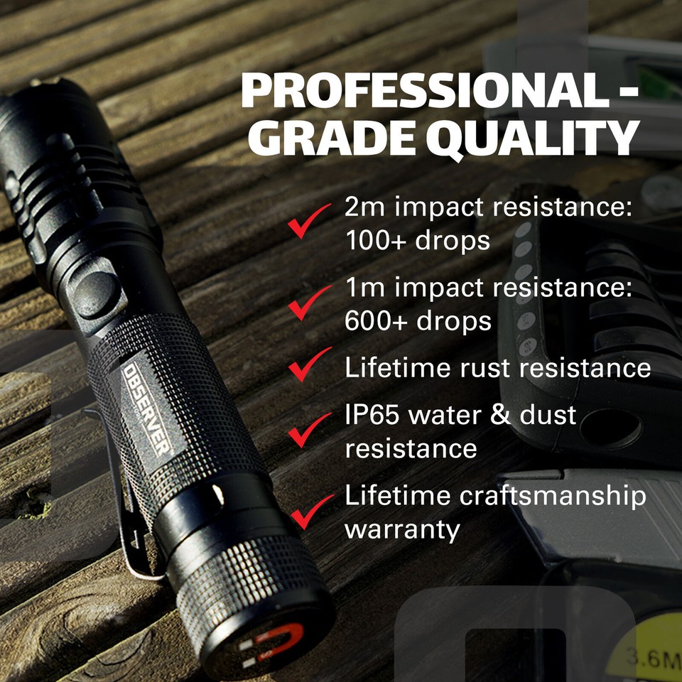 Super Bright Tactical Military LED Flashlight 1000 Lumen Rechargeable ...
