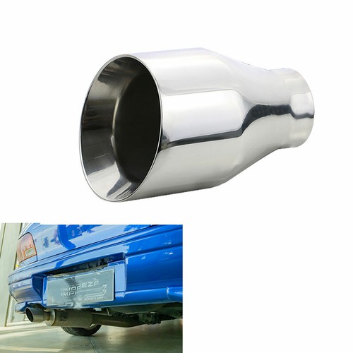 1PC Sliver Universal 60mm inlet 4'' outlet Exhaust End Tips Exhaust Tip ...