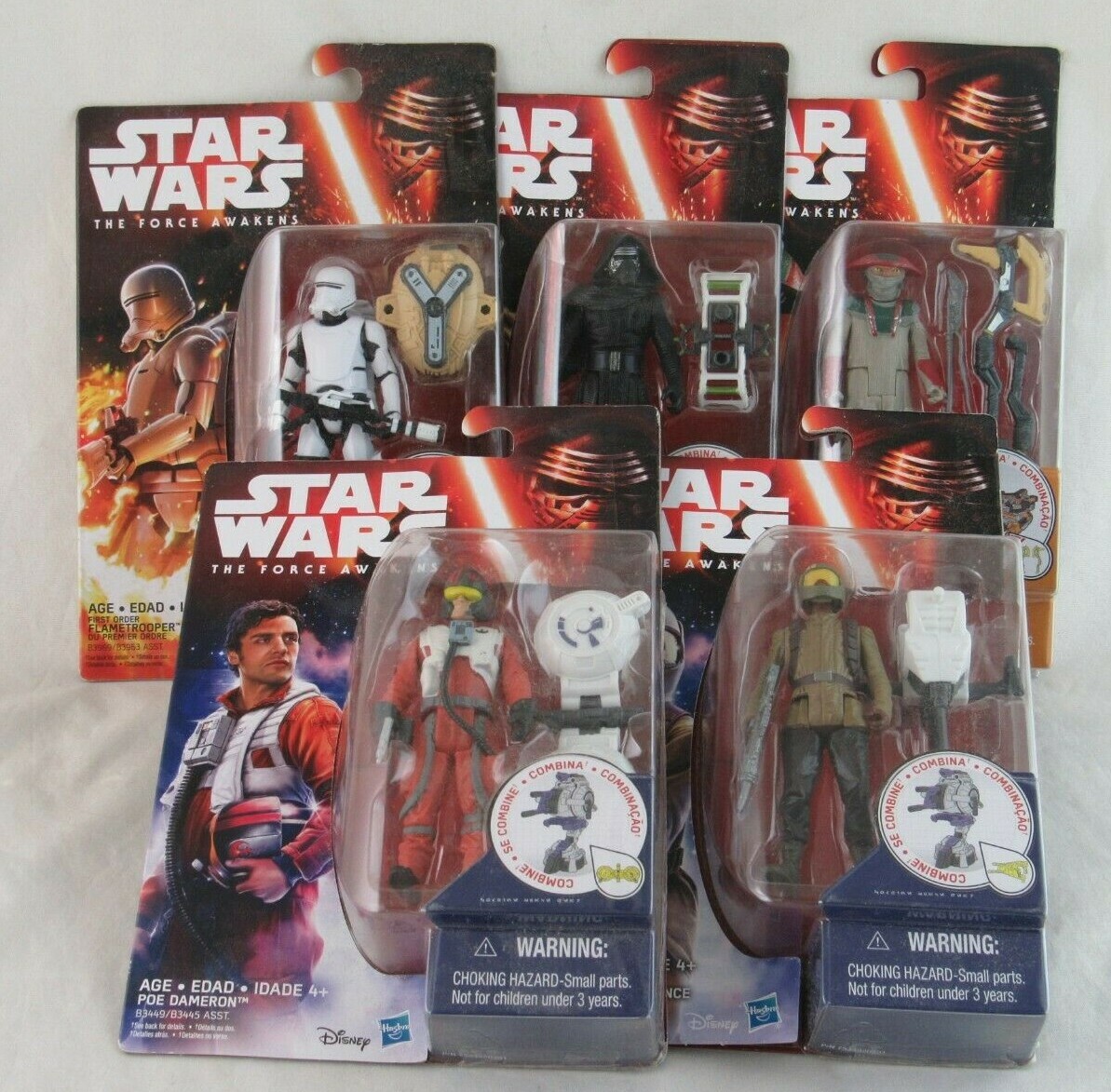 Star Wars The Force Awakens Lot of 5 Figures Constable Zuvio, Kylo, Poe ...