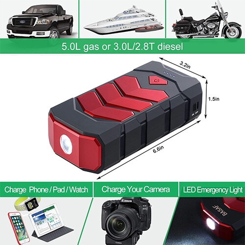 10A Portable Car Jump Starter 4 USB Power Bank 12V Battery Charger ...