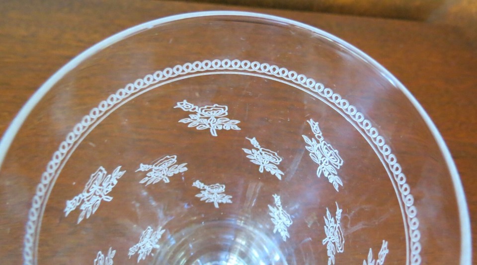 Bryce 758-6 Etched Floral Clear 5 ¾” Footed Iced Tea Tumbler | eBay