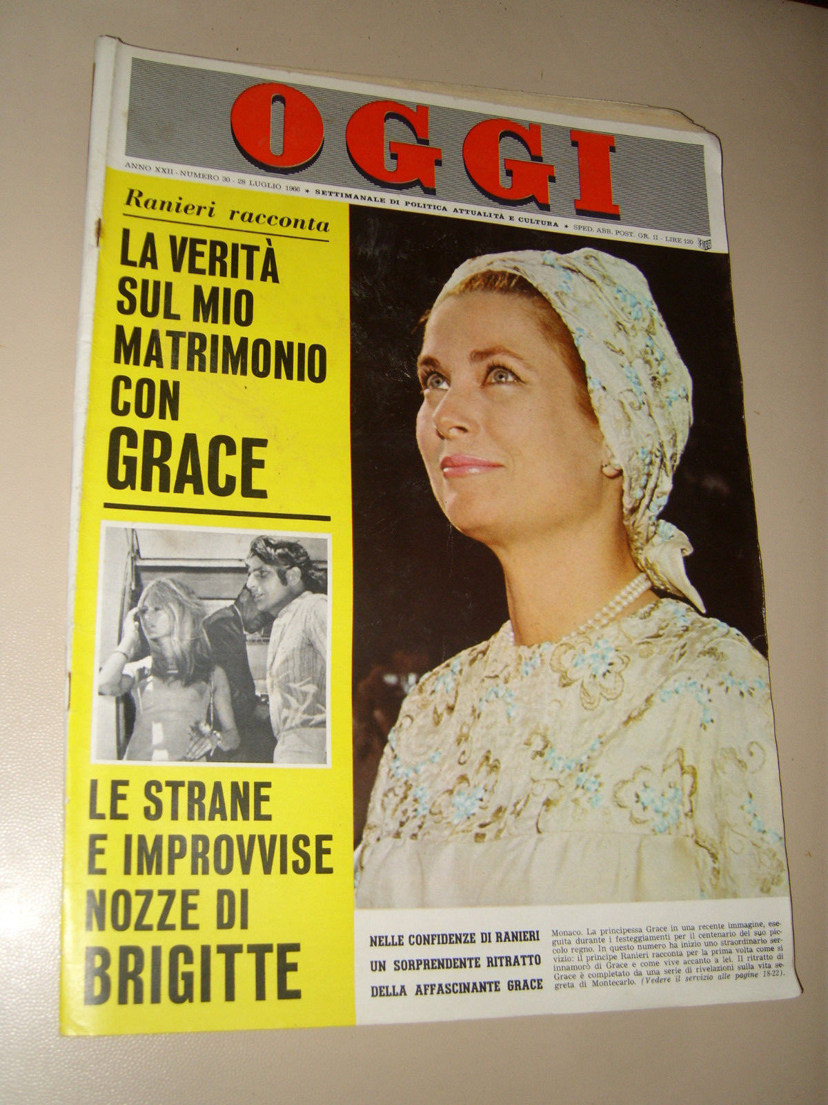 OGGI=1966/30=GRACE KELLY=RICHARD SPECK=ILEANA GHIONE=PIERO BRUSA=ELIO ...