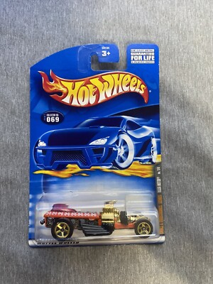 2001 Hot Wheels #69 Skull & Crossbones Series 1/4 RIGOR MOTOR Orange w ...