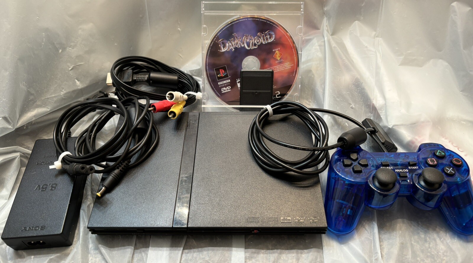 Sony PlayStation 2 Slim Charcoal Black Console (SCPH-77001) PS2 Bundle ...