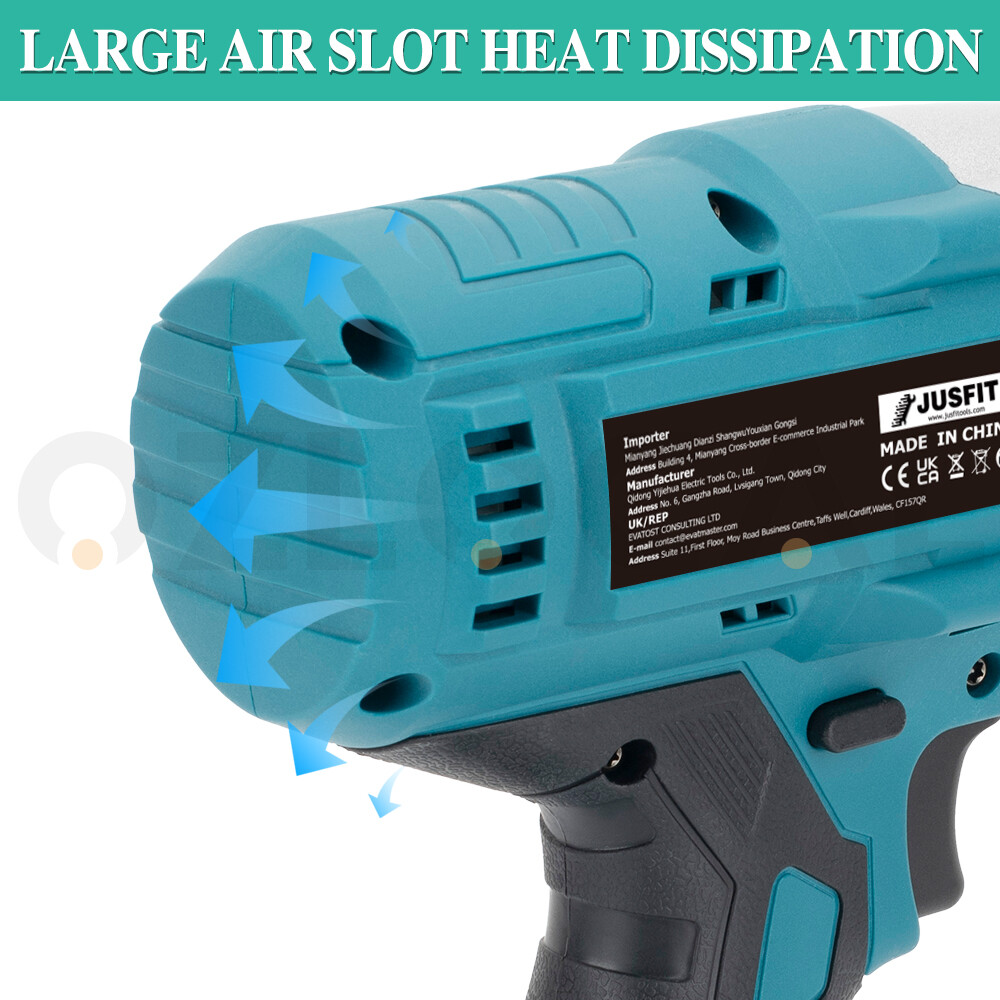 1500NM Brushless Cordless 1/2'' Impact Wrench Rattle Gun For Makita 18V ...