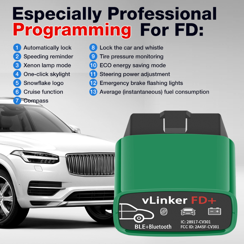 10Pcs/lot Forscan Bluetooth For ford OBD2 Scanner Car Diagnostic odb2 ...