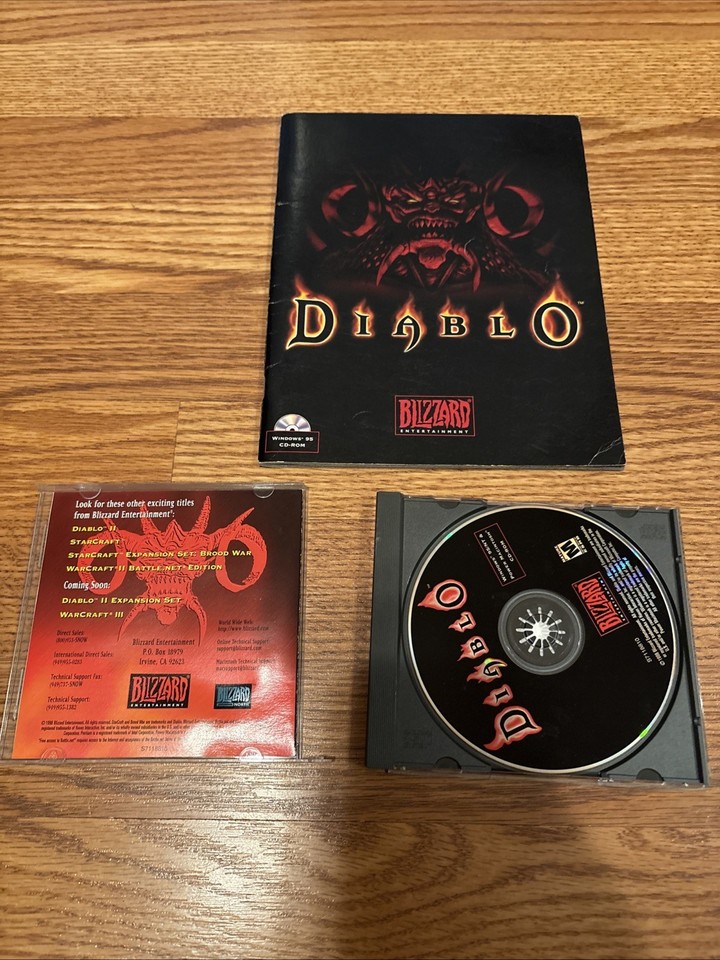 Diablo 1 PC CD-Rom Windows 95 Original Game Disc + Case + Manual | eBay