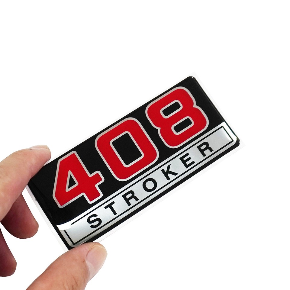 2x 408 6.7 Liter Stroker Engine Emblems Badge Logo in Red & Chrome ...