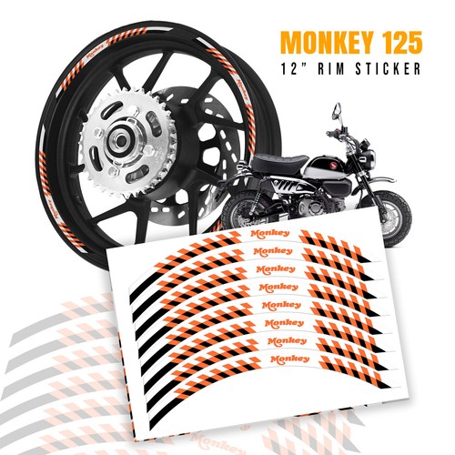 12 inch Wheel Rim Decal Stickers Orange For 19-2021 2022 2023 MONKEY ...