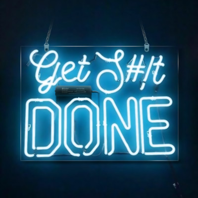 24"x20"Get It Done Neon Sign Light Home Room Wall Hanging Handcraft ...