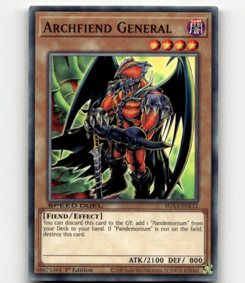Yugioh Archfiend General Speed Duel GX: Duelists of Shadows | eBay