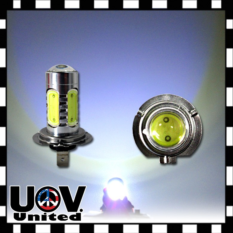 2 x H7 COB LED High Beam 6000K Headlight Bulbs CREE Hyper Cool White ...