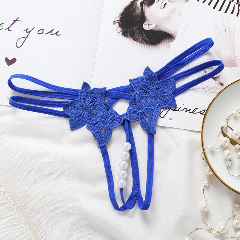 Women Lingerie Pearl G-String * T-Back Lace Sexy Underwear Crotchles ...
