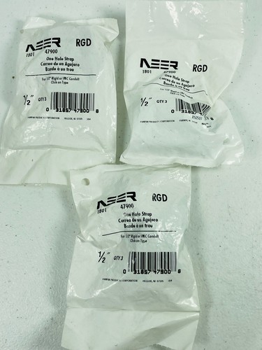 🔥 Lot Of 3 Packs • Neer • One Hole Strap • 1/2” Rigid Or IMC Conduit ...