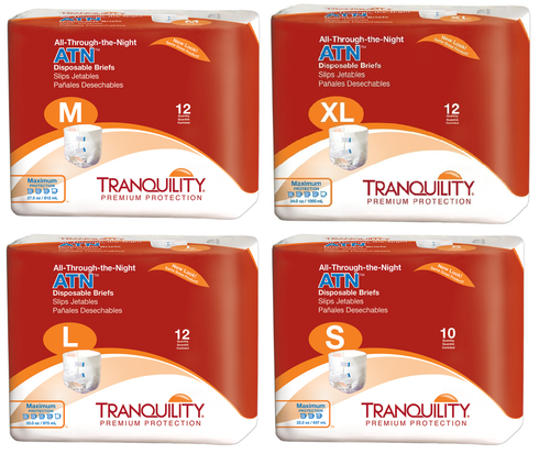 Tranquility ATN Disposable Adult Diapers Briefs with Tabs, Maximum, S/M ...