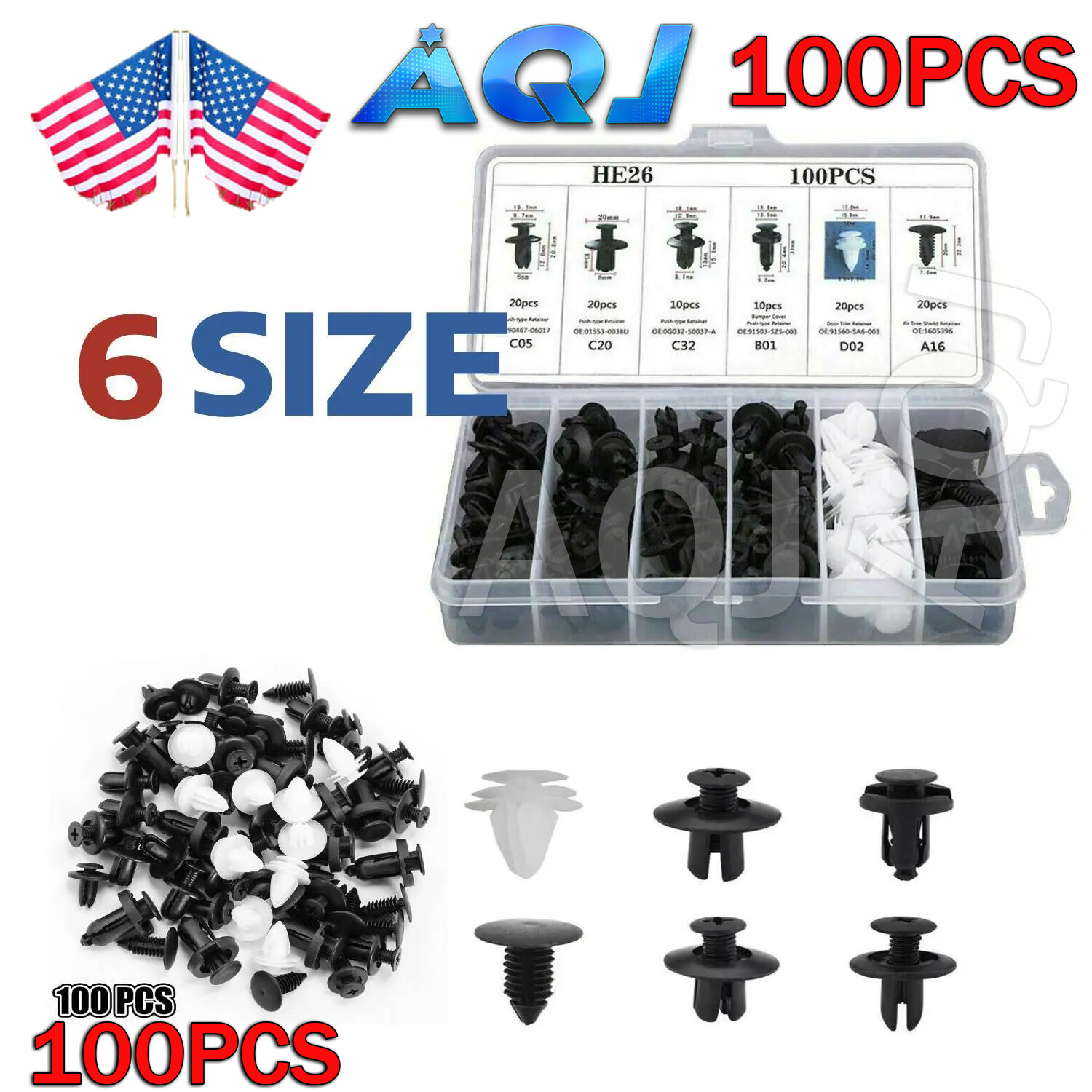 Car Body Bumper Rivet Retainer Fender Trim Molding Push Pin Clip ...