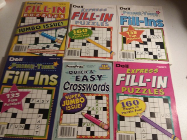 Lot 6 Penny Press Dell Fill In Puzzle Books And Crossword 28 74 lot-6-penny-press-dell-fill-in-puzzle-books-and-crossword-28-74