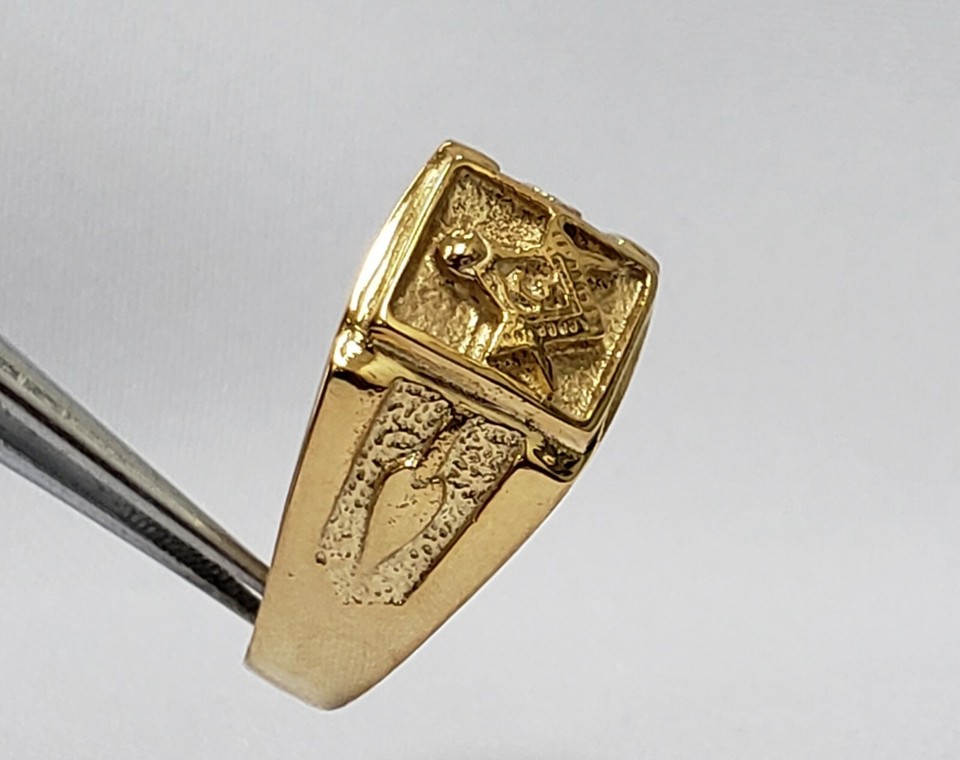 SOLID 14K CLASSIC GEOMETRIC MASONIC LODGE RING * SIZE 7.5 | eBay