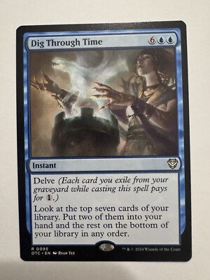 x1 Dig Through Time R MTG Commander: Outlaws of Thunder Junction M/NM ...
