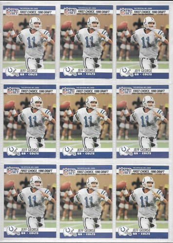 Jeff George 1990 PRO SET NFL FOOTBALL ROOKIE CARD #669 Colts RC (9 ...