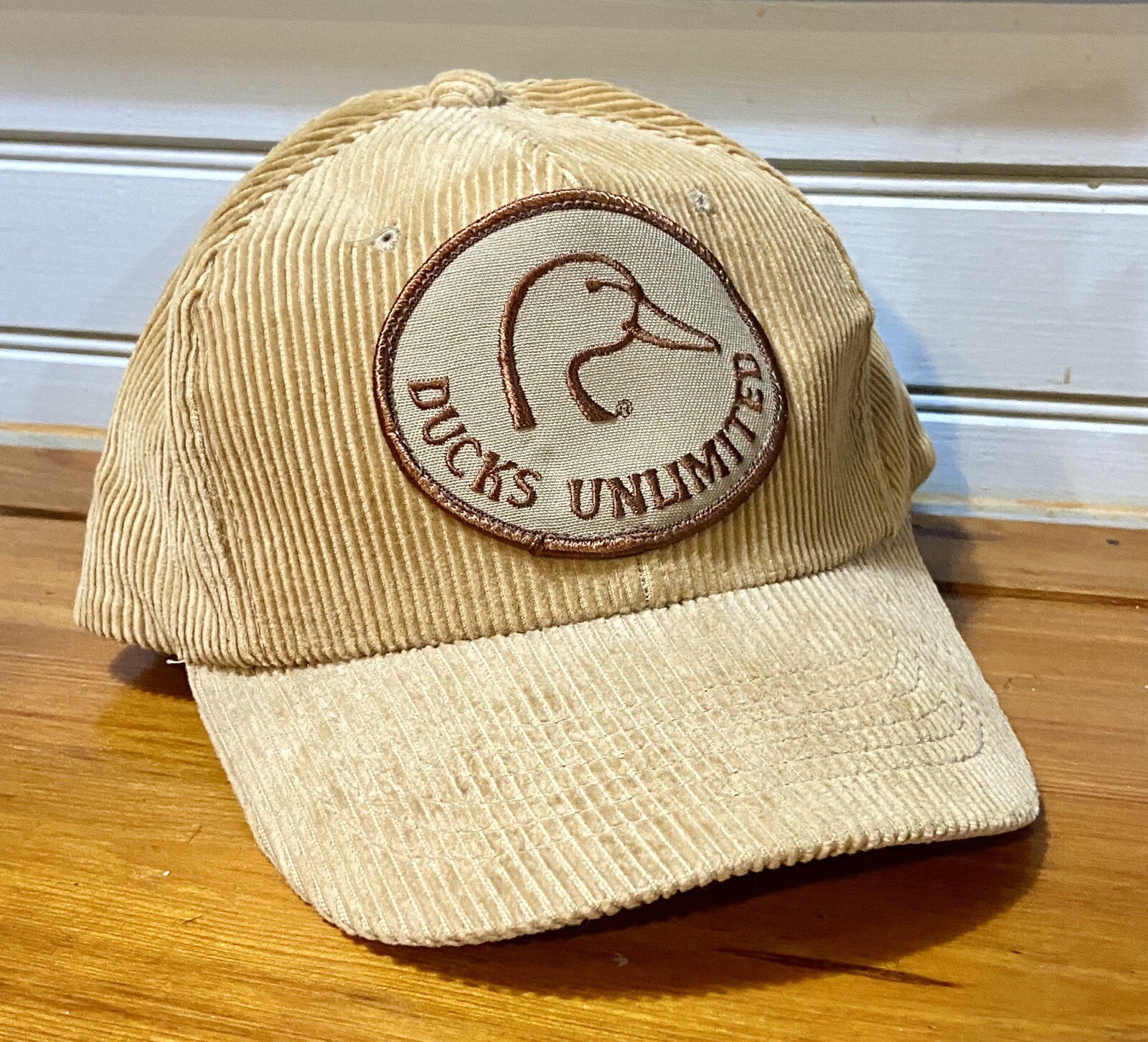 Vintage Ducks Unlimited Beige Corduroy Strapback Hat - Gem