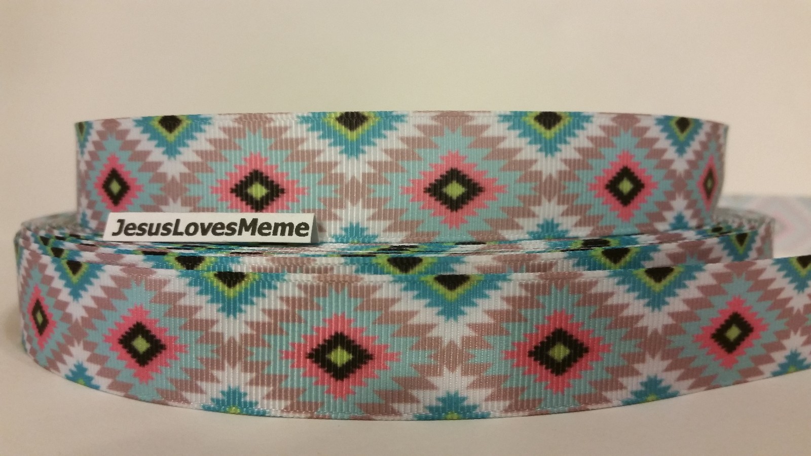 Grosgrain Ribbon, Aztec Diamonds Teal Pink Western Country Living ...