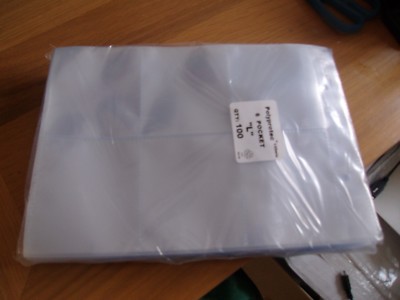 50 X 6 POCKET PLASTIC POLYPROTEC CIGARETTE CARD PAGE SLEEVES FOR 2 RING ...