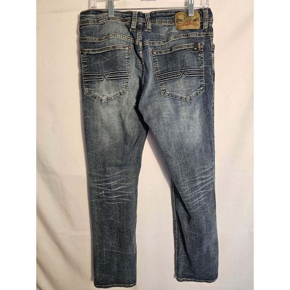 Evan-X Mens Slim Stretch Jeans W32 L30 Basic Blue Wash Denim | eBay