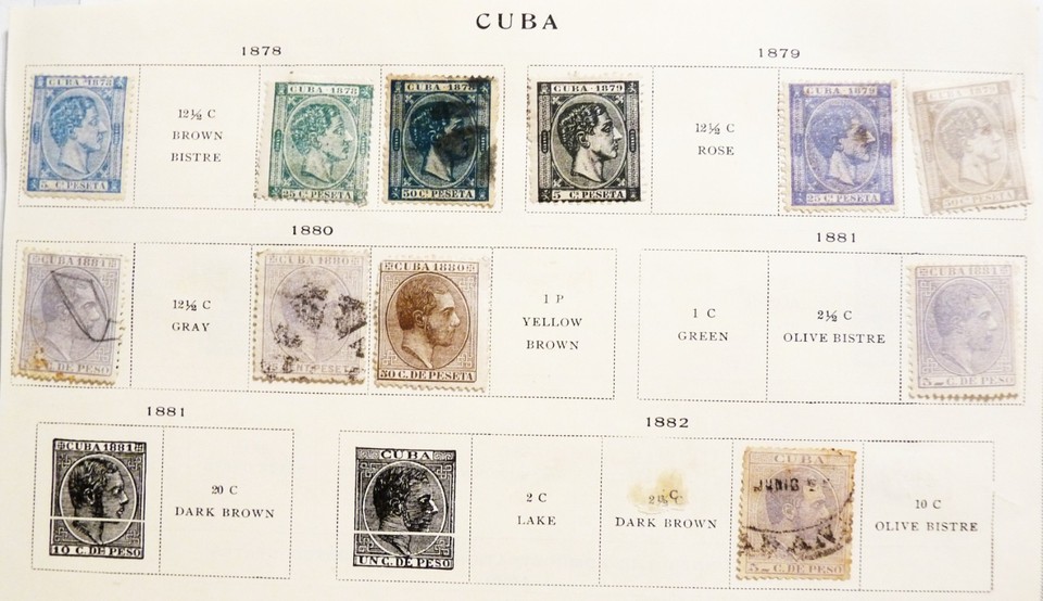 1878-1914 Spanish Colony in Caribbean 27 Stamp Collection 1Cuba Lot ...