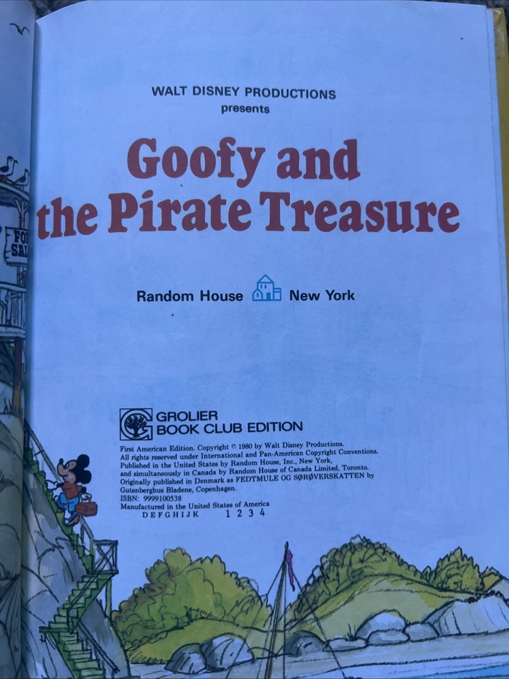 Walt Disney Presents Goofy & the Pirate Treasure Hardcover Vintage ...