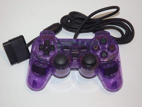 Purple Play Station 2 Controller Vibration Gamepad PS2 Joypad Wired ...