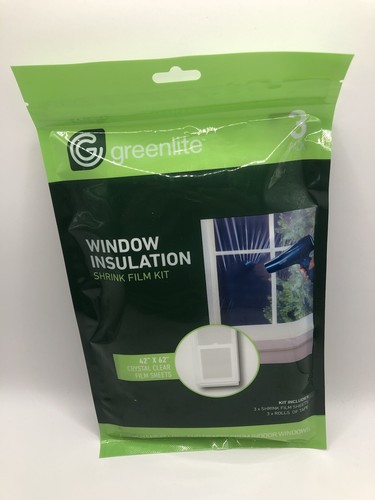Greenlite Window Insulation Crystal Clear Shrink Film Kit 3 Sheet Pack ...