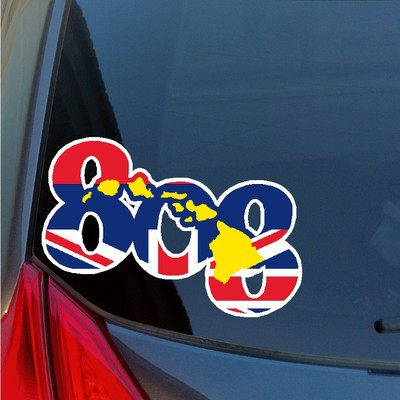 Hawaiian Islands Flag 808 sticker decal Hawaii native union jack HI ...