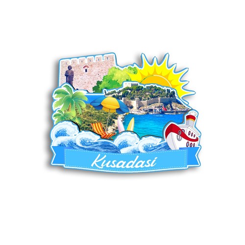 Kusadasi Turkey Refrigerator magnet 3D travel souvenirs wood craft ...