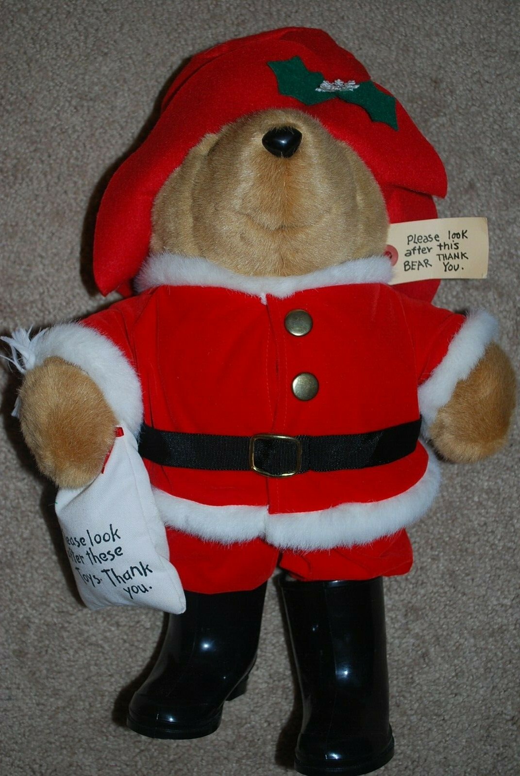 Rare Vintage Christmas Paddington Bear Santa Claus 1981 Eden Toys 16 ...