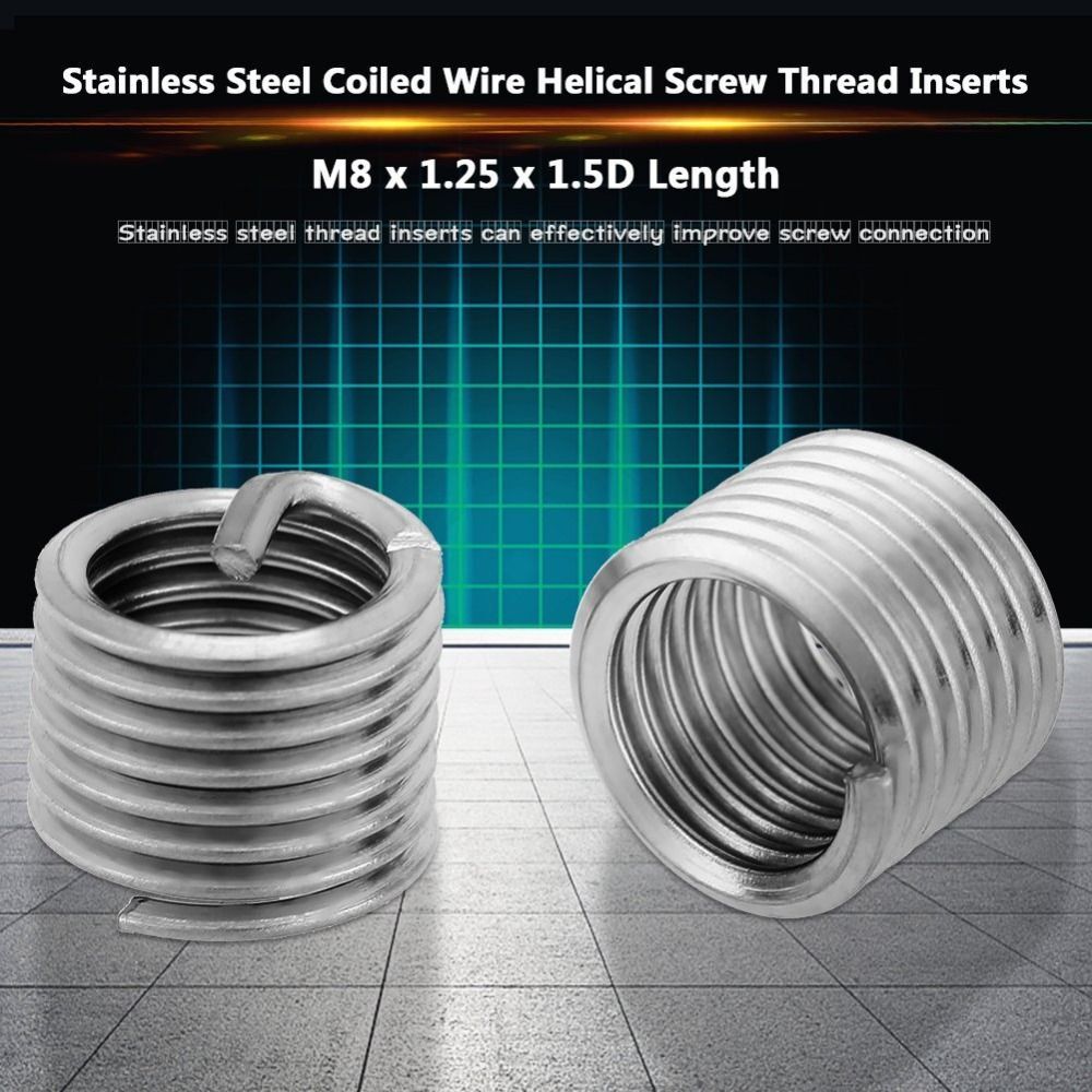 50Pcs Silver Tone Helical Threaded Inserts Coiled Wire Helical Inserts | eBay