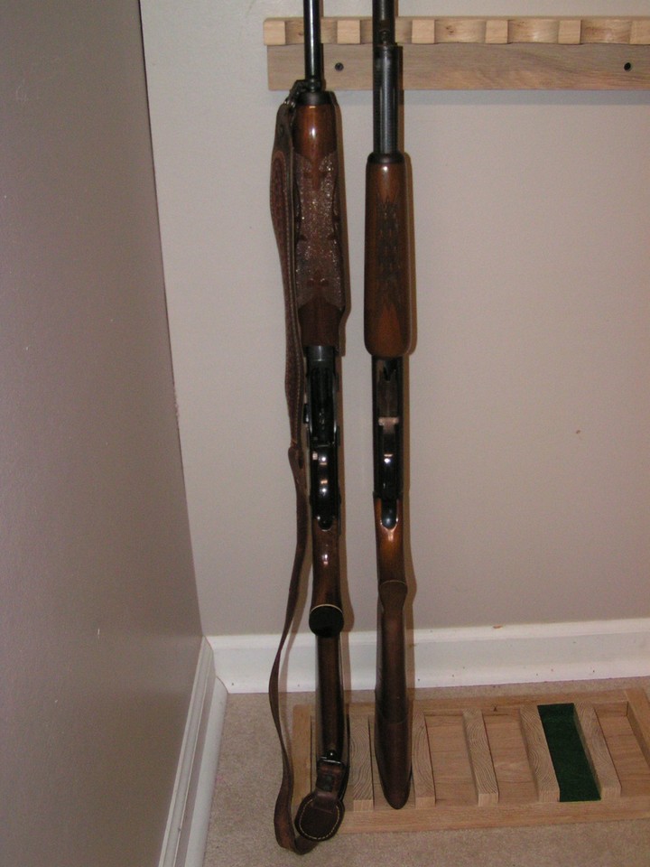 5 gun - Wood Closet Gun Rack with Floor Base - Solid Oak | eBay