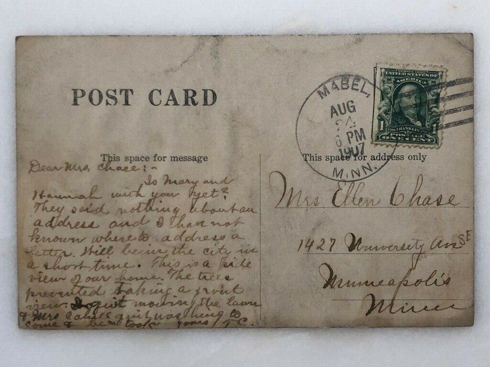 1907 MABEL MINNESOTA Home HOUSE Real PHOTO Postcard RPPC Antique | eBay