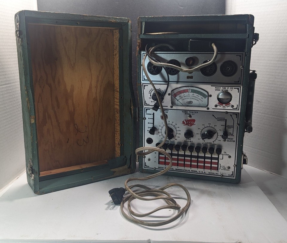 Vintage Seco Model 107 Emissions Vacuum Radio Tube Tester Powers on | eBay
