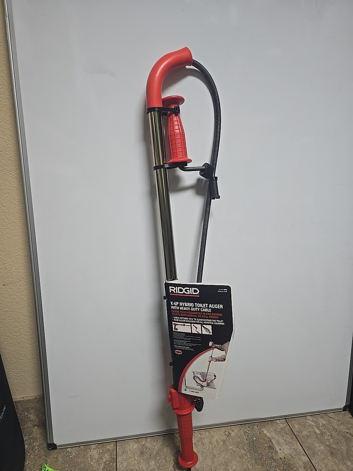 Ridgid K-6P Hybrid Toilet Snake Auger 6 ft Cable Power Drill Compatible ...