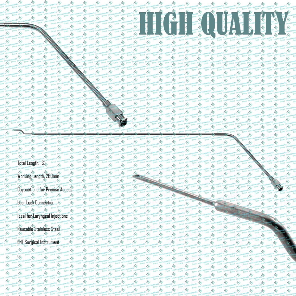 1pc Kleinsasser Laryngeal Injection Needle 13" Bayonet End 260mm Luer ...